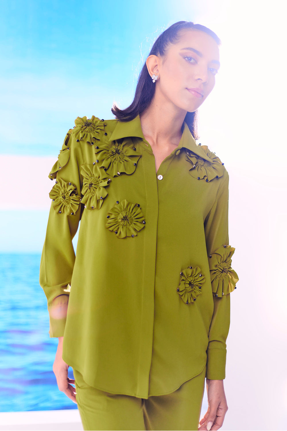 Regina Green Shirt – House of Zeniaa