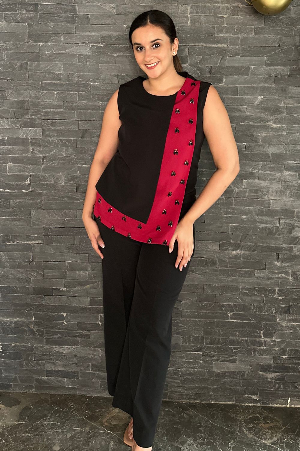 Rhea Jain Ahuja In Our Black Rose Co-Ord – House of Zeniaa